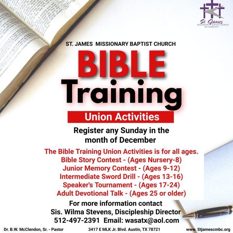 Bible Training – St. James Missionary Baptist Church